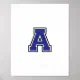 Alphabet A in Blue Color Poster | Zazzle