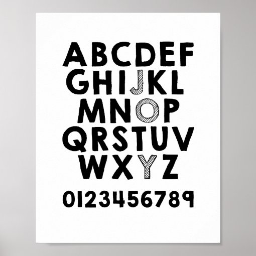 Alphabet ABC Number Educational Poster | Zazzle