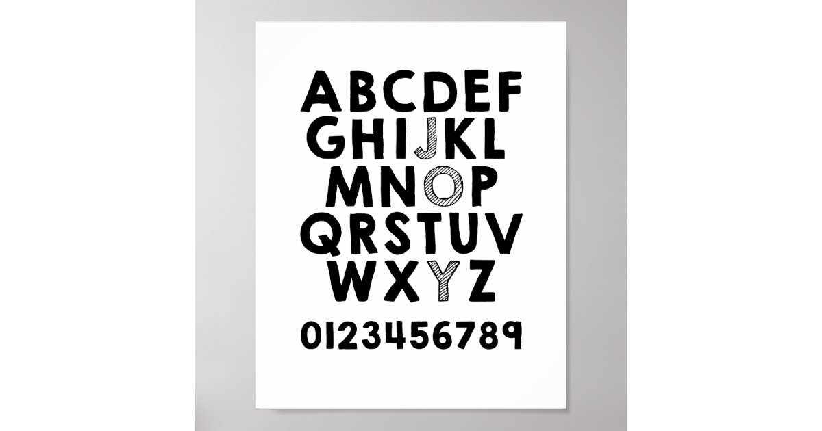 Alphabet ABC Number Educational Poster | Zazzle