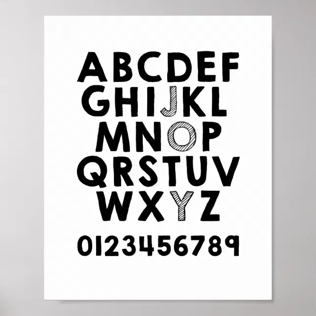 Alphabet ABC Number Educational Poster | Zazzle