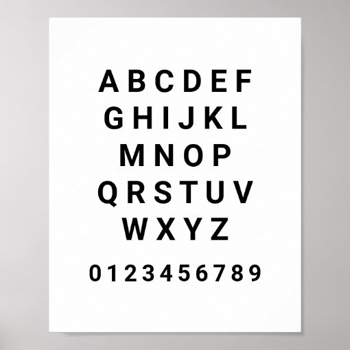 Alphabet ABC Number Educational Poster | Zazzle