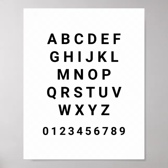 Alphabet ABC Number Educational Poster | Zazzle