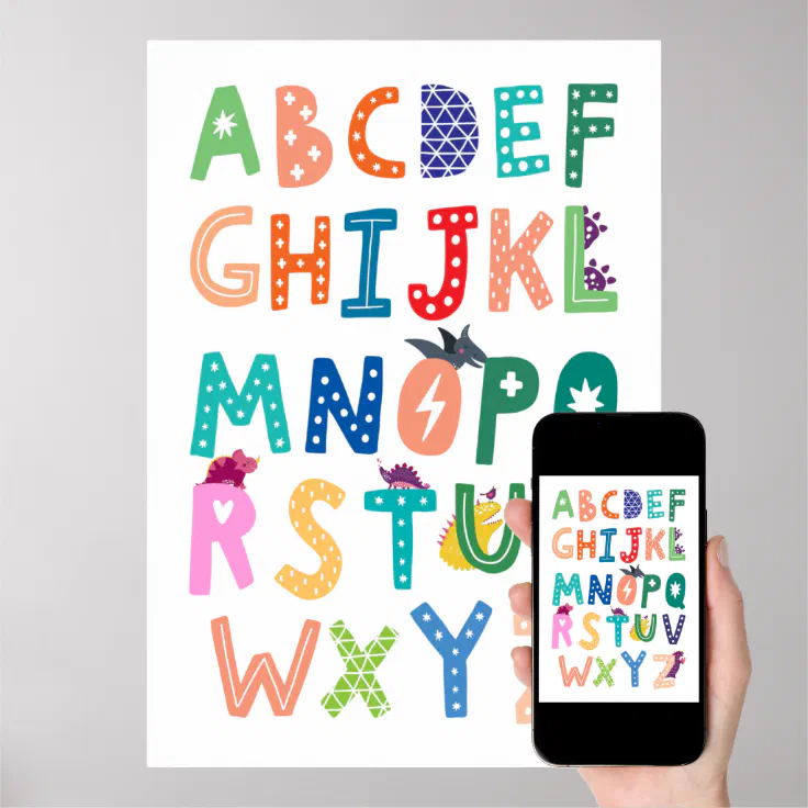 Alphabet Abc Nursery Wall Art Prints Poster | Zazzle