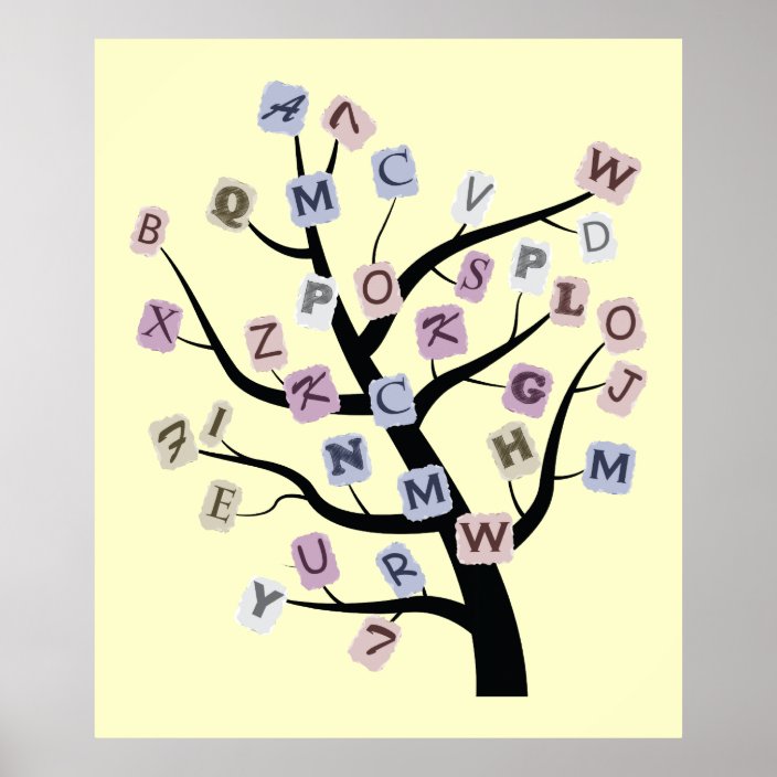 Alphabet ABC tree custom poster print | Zazzle.com