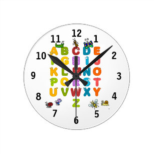 Alphabet Wall Clocks | Zazzle