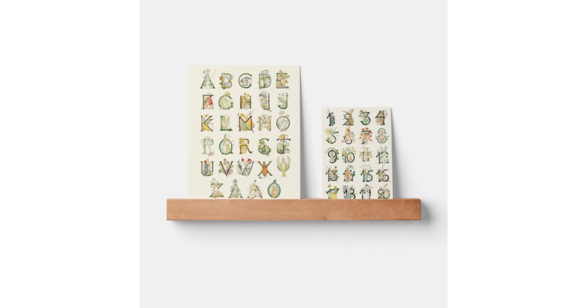 Alphabet and Number Nursery Picture Ledge | Zazzle