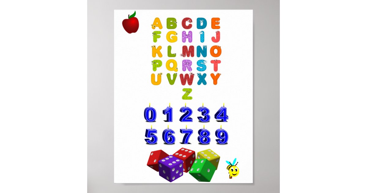Alphabet and number poster | Zazzle