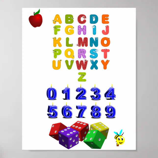 Alphabet and number poster | Zazzle