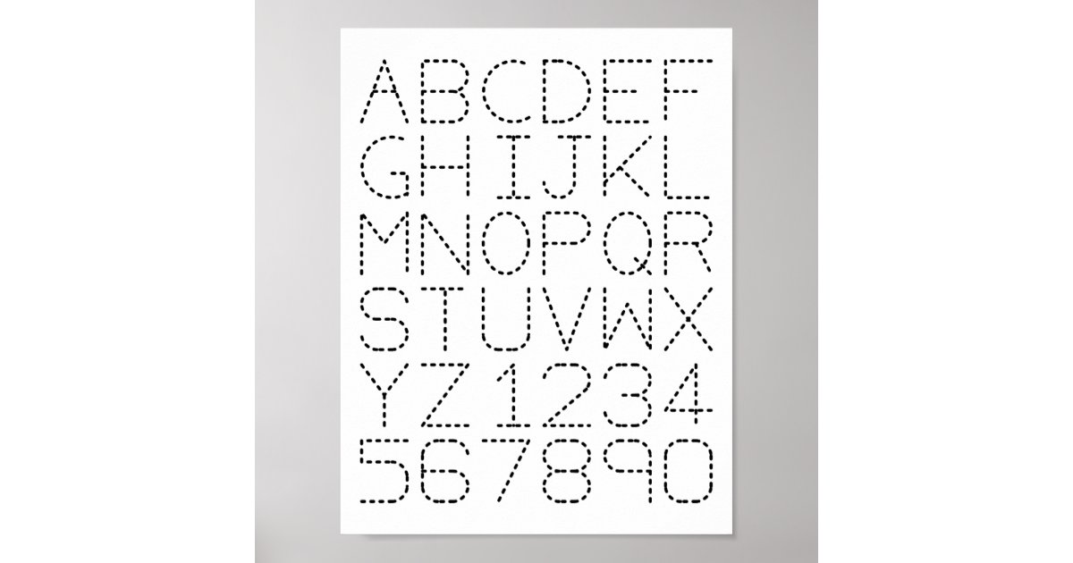 Alphabet and Number Poster | Zazzle