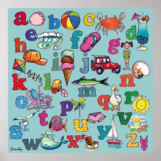 Alphabet Beach - poster | Zazzle.com