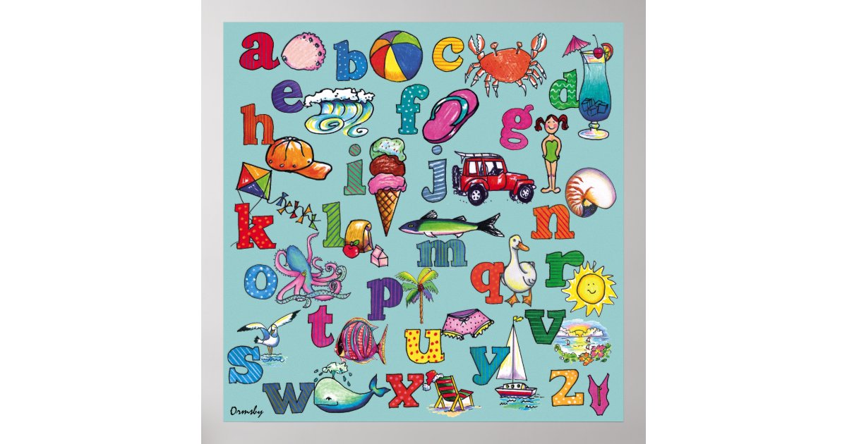 Alphabet Beach - poster | Zazzle