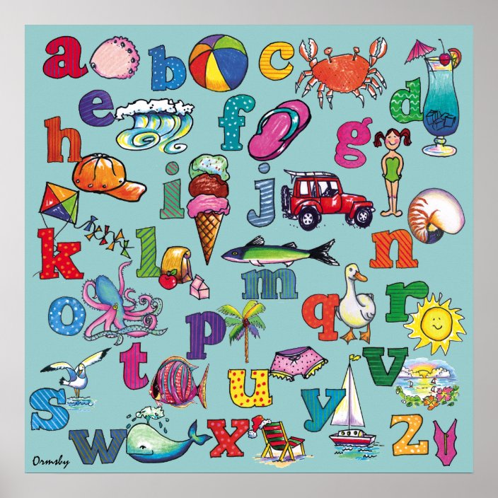 Alphabet Beach - poster | Zazzle.com