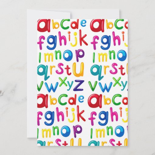 Alphabet birthday invitation | Zazzle
