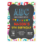 ABC Turning 3 Third Birthday Party Invitaitons Invitation | Zazzle.com