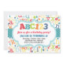 Alphabet Birthday Party Invitation | Zazzle