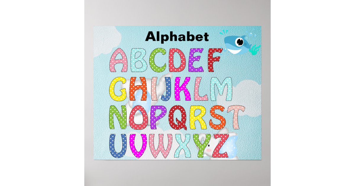 Alphabet Blue Poster Zazzle