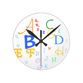Alphabet Wall Clocks | Zazzle