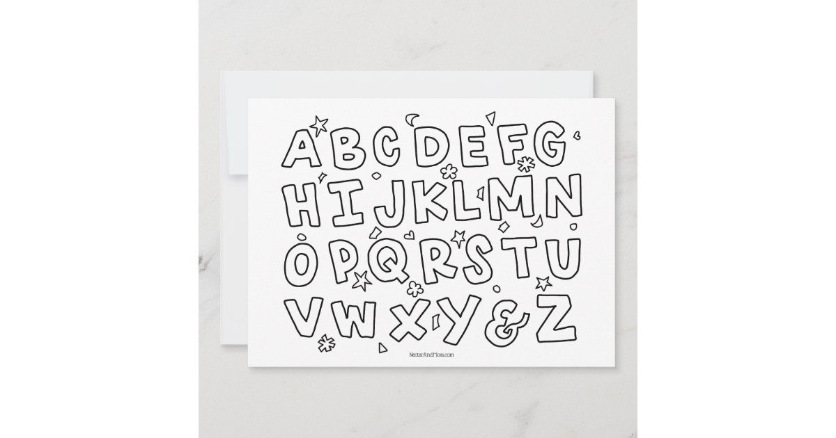 Alphabet Coloring Card | Zazzle