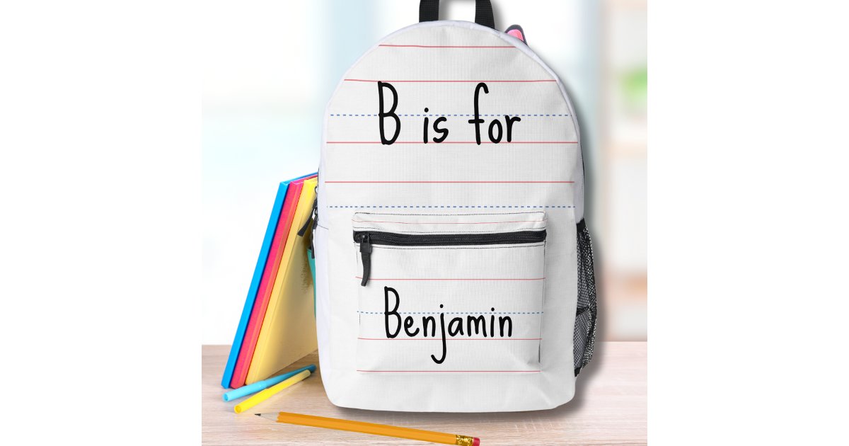 Alphabet | Custom Back to School Shirts Printed Backpack | Zazzle