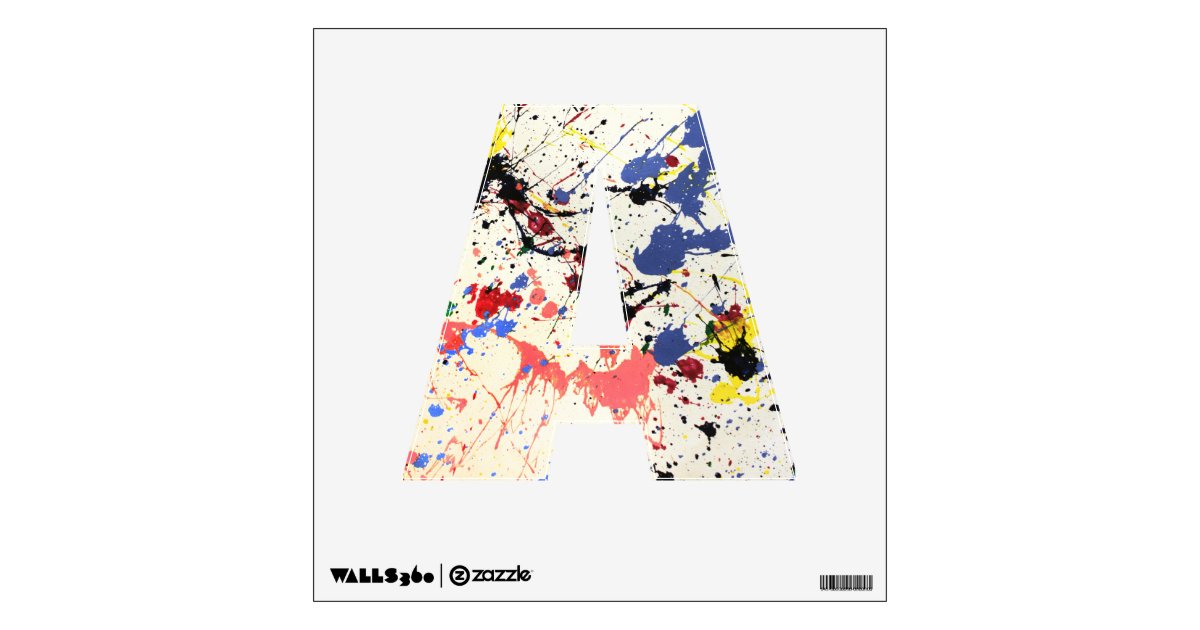 Alphabet Decal - Paint Splatter (2) | Zazzle