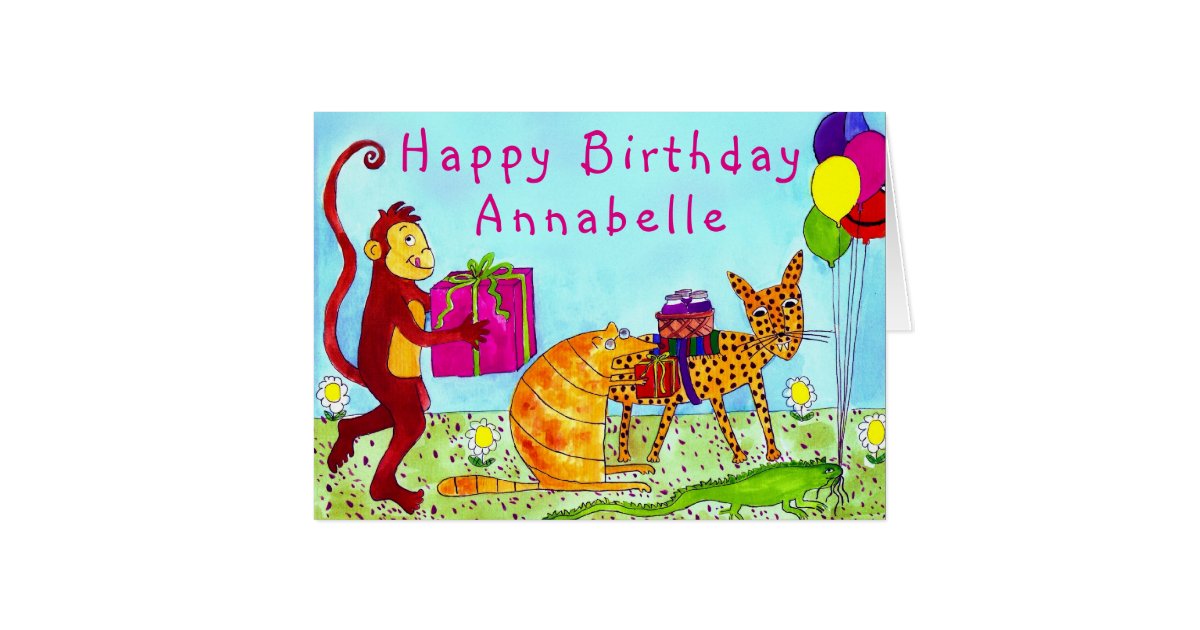 Alphabet Fiesta Birthday Card Personalize | Zazzle