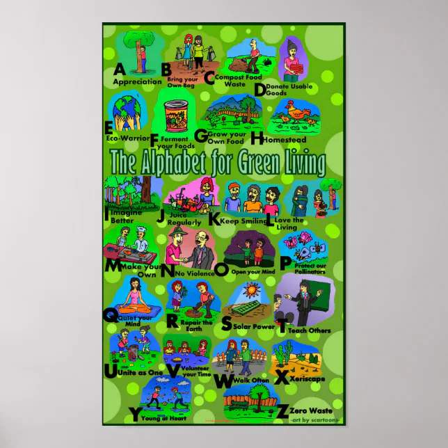 Alphabet for Green Living Poster | Zazzle