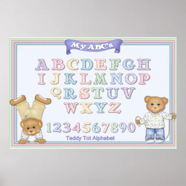 Alphabet Fun Teddy Bears Poster | Zazzle