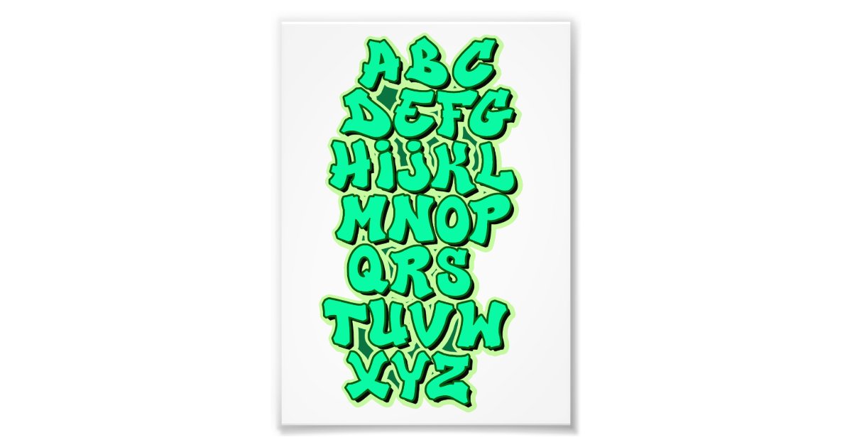 Alphabet Green Photo Print | Zazzle