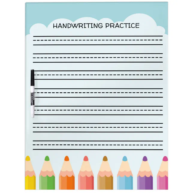 Alphabet handwriting practice learning for kids dry erase board | Zazzle