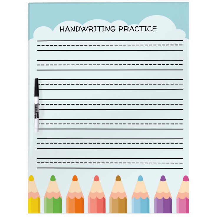 Alphabet handwriting practice learning for kids dry erase board | Zazzle