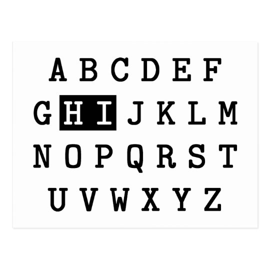 Alphabet Hi Postcard | Zazzle.com