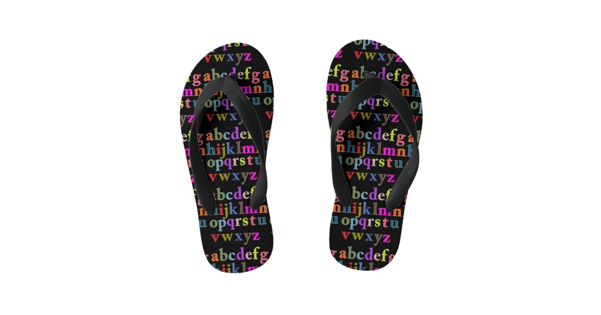 Alphabet Kid's Flip Flops | Zazzle