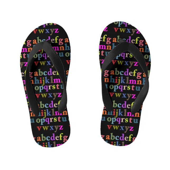 Alphabet Kid's Flip Flops | Zazzle