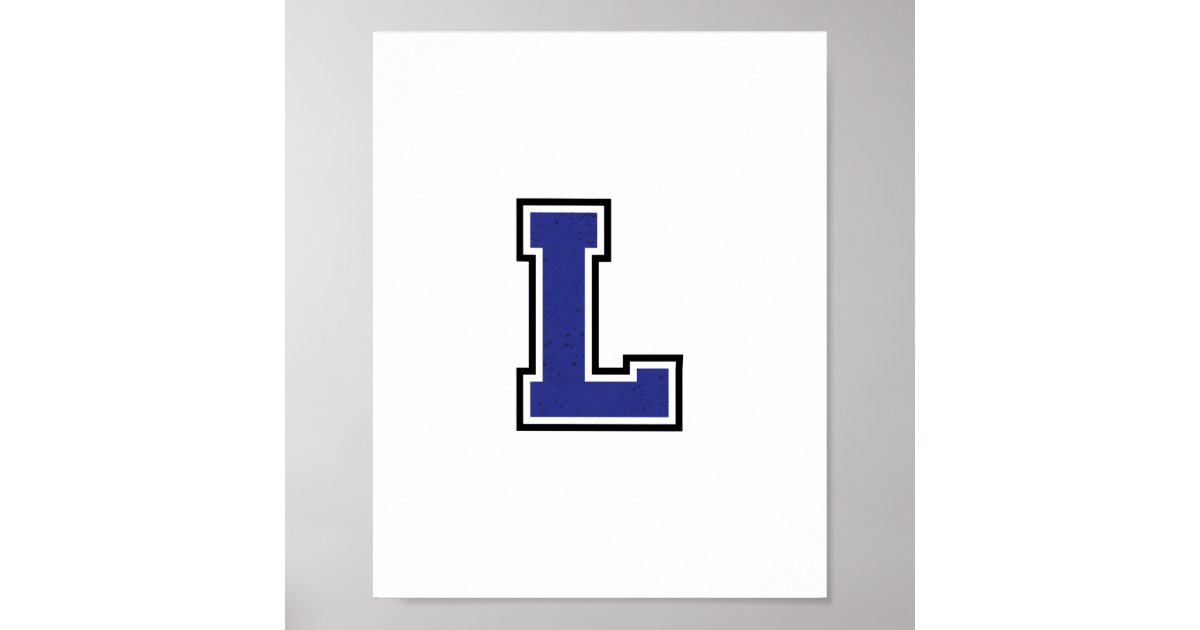 Alphabet L in Blue Color Poster | Zazzle
