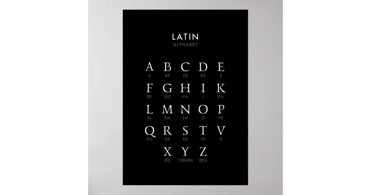 Alphabet Latin Language Poster | Zazzle