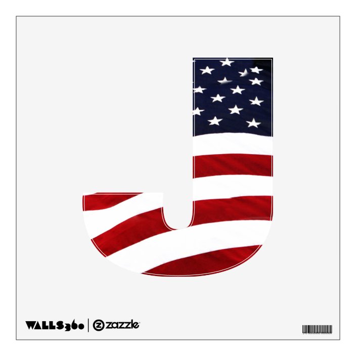 Alphabet Letter J Decal - Patriotic American Flag | Zazzle