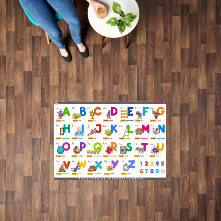 Alphabet Letter Learning Picture Association Kids Floor Decals | Zazzle