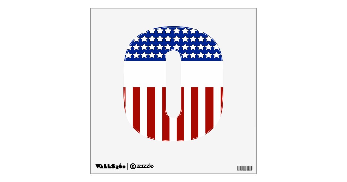 Alphabet Letter O - Patriotic Red White & Blue Wall Sticker | Zazzle