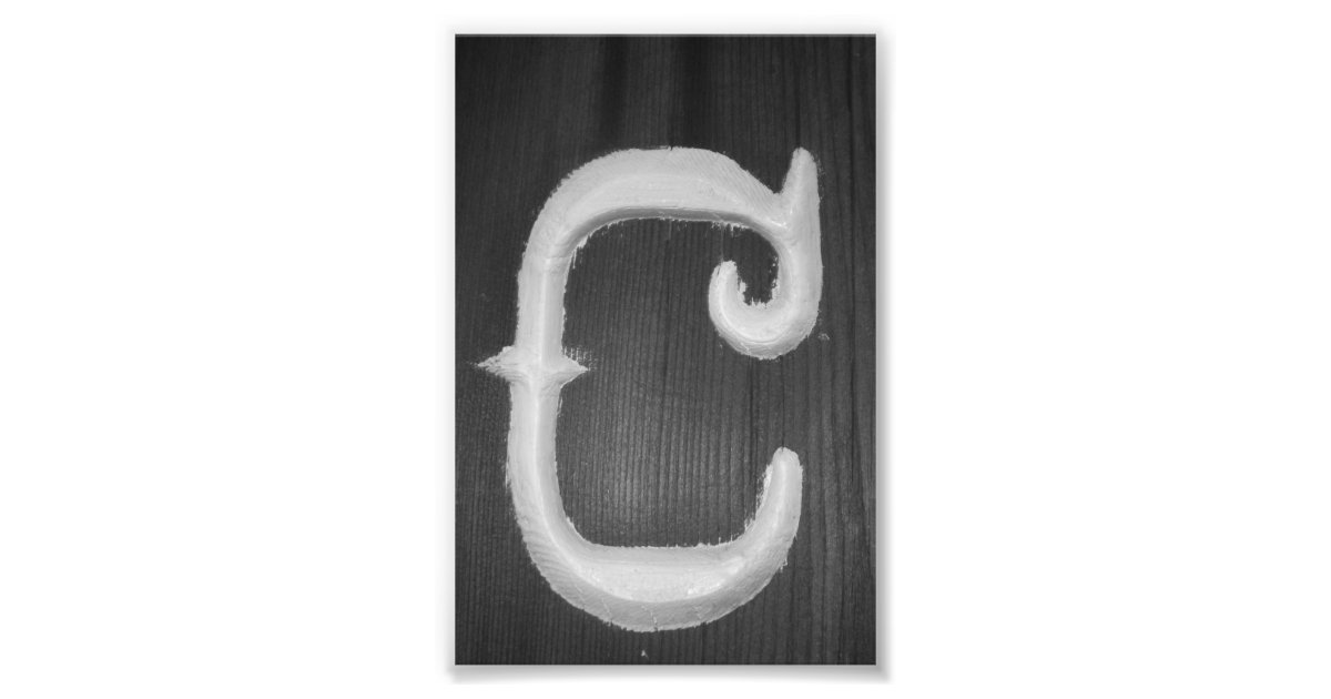 Alphabet Letter Photography C6 Black and White 4x6 Photo Print | Zazzle