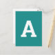 Alphabet Letter | Teal Green Modern Minimalist Postcard | Zazzle