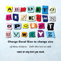 Alphabet Letter Typography Change Text Add Name Wall Decal | Zazzle