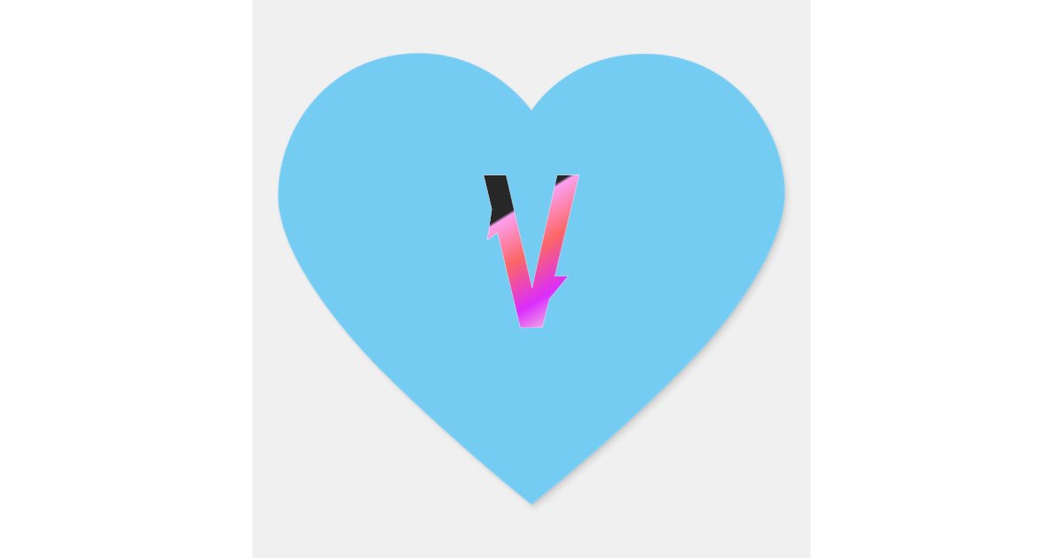 Alphabet letter V sticker. Heart Sticker | Zazzle Alphabet letter V sticker. Heart Sticker | Zazzle