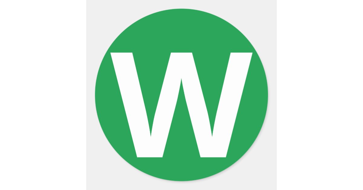 Alphabet Letter ‘W’ Sticker | Zazzle