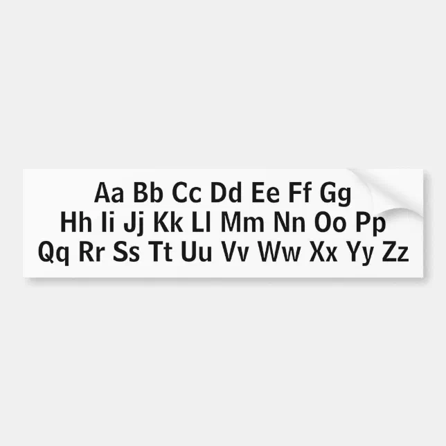 Alphabet Letters Learning Uppercase Lowercase ABCs Bumper Sticker | Zazzle Alphabet Letters Learning Uppercase Lowercase ABCs Bumper Sticker | Zazzle