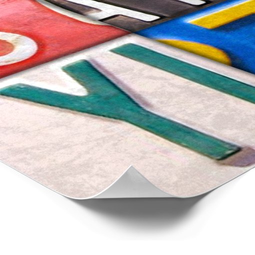 Alphabet Letters License Plate Art Poster | Zazzle