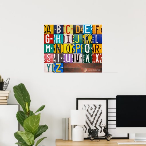 Alphabet Letters License Plate Art Poster | Zazzle
