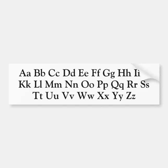 Alphabet Letters - Uppercase and Lowercase ABC's Bumper Sticker | Zazzle