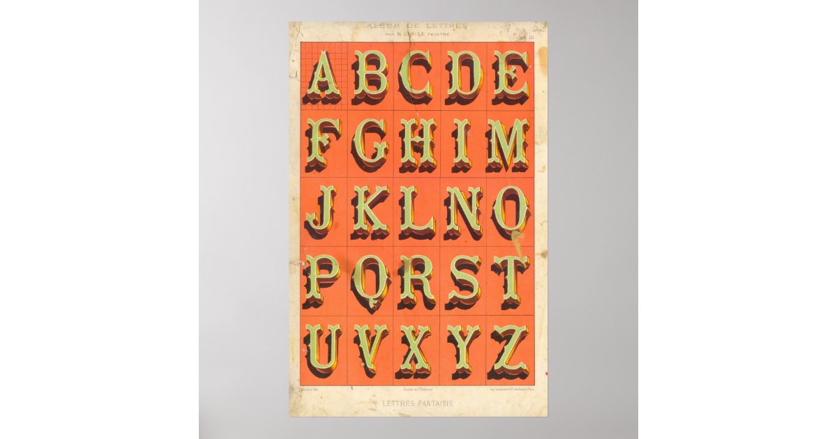 Alphabet (Lettres fantaisie) Poster | Zazzle