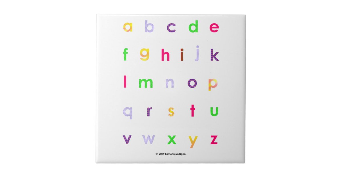 Alphabet Lower Case Letters Ceramic Tile | Zazzle