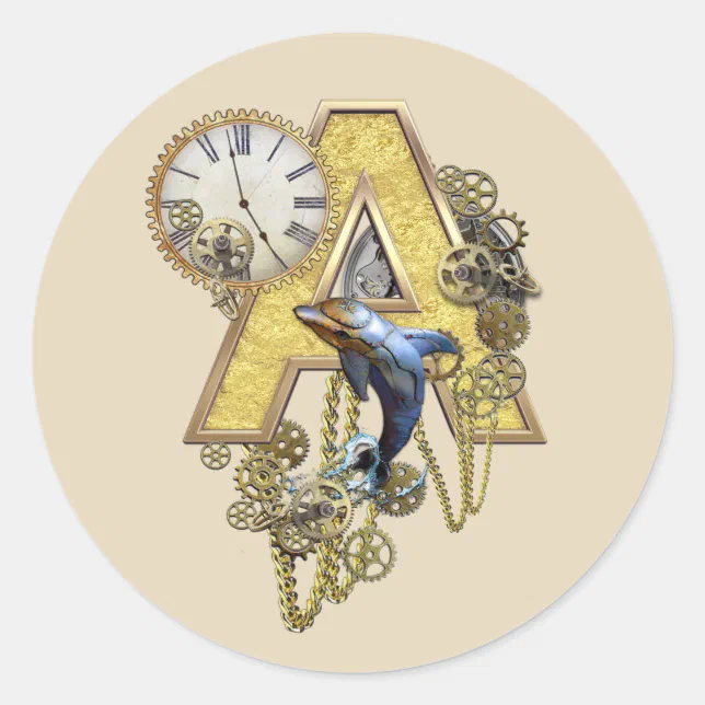 Alphabet-monogram capital-letter A Classic Round Sticker | Zazzle